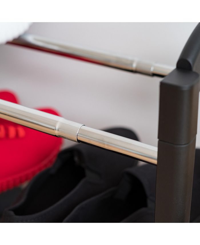 IRIS USA 2 Tier Extendable and Stackable Freestanding Metal Shoe Racks ...