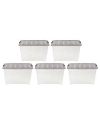 IRIS USA 53 Quart Stack & Pull Clear Storage Box, Gray, 5 Pack - Macy's