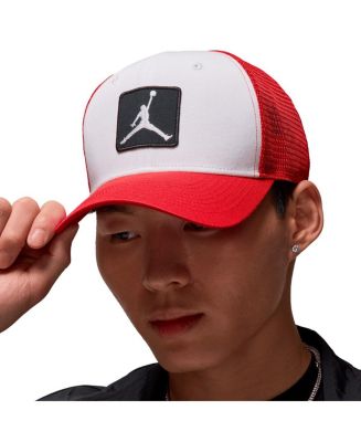 Jordan Men's White/Red Trucker Adjustable Hat - Macy's