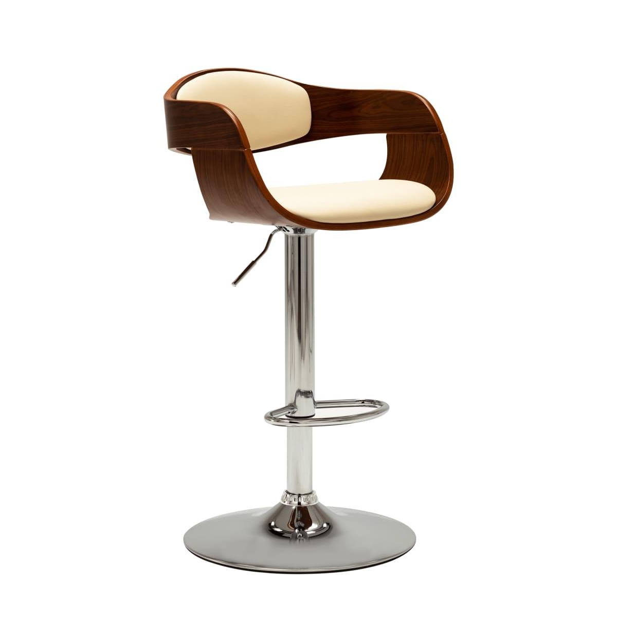 Click here for Bar Stool Cream Bent Wood and Faux Leather - Cream prices