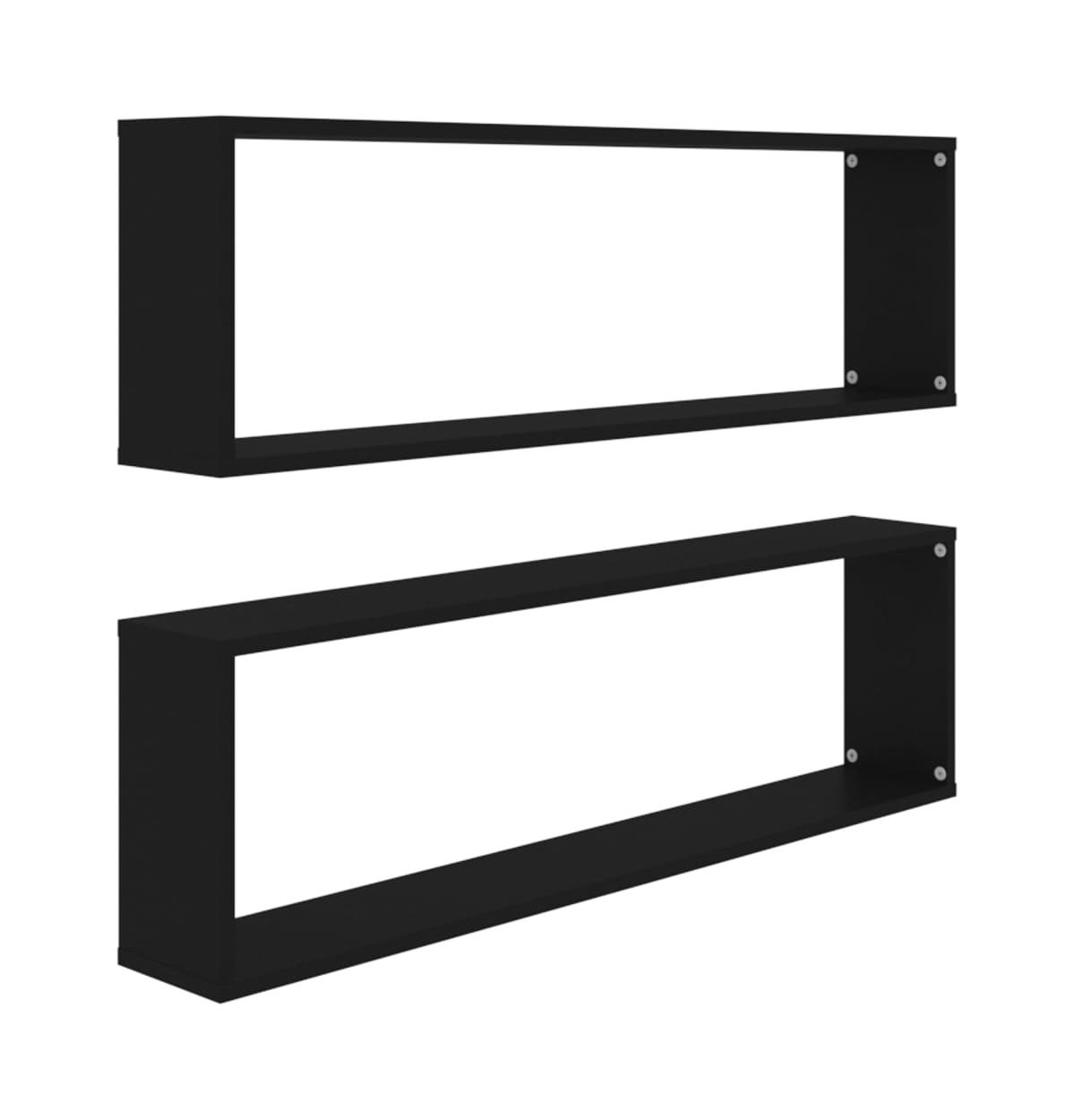 Click here for vidaXL Wall Cube Shelves 2 pcs Black 39.4x5.9x11.8... prices