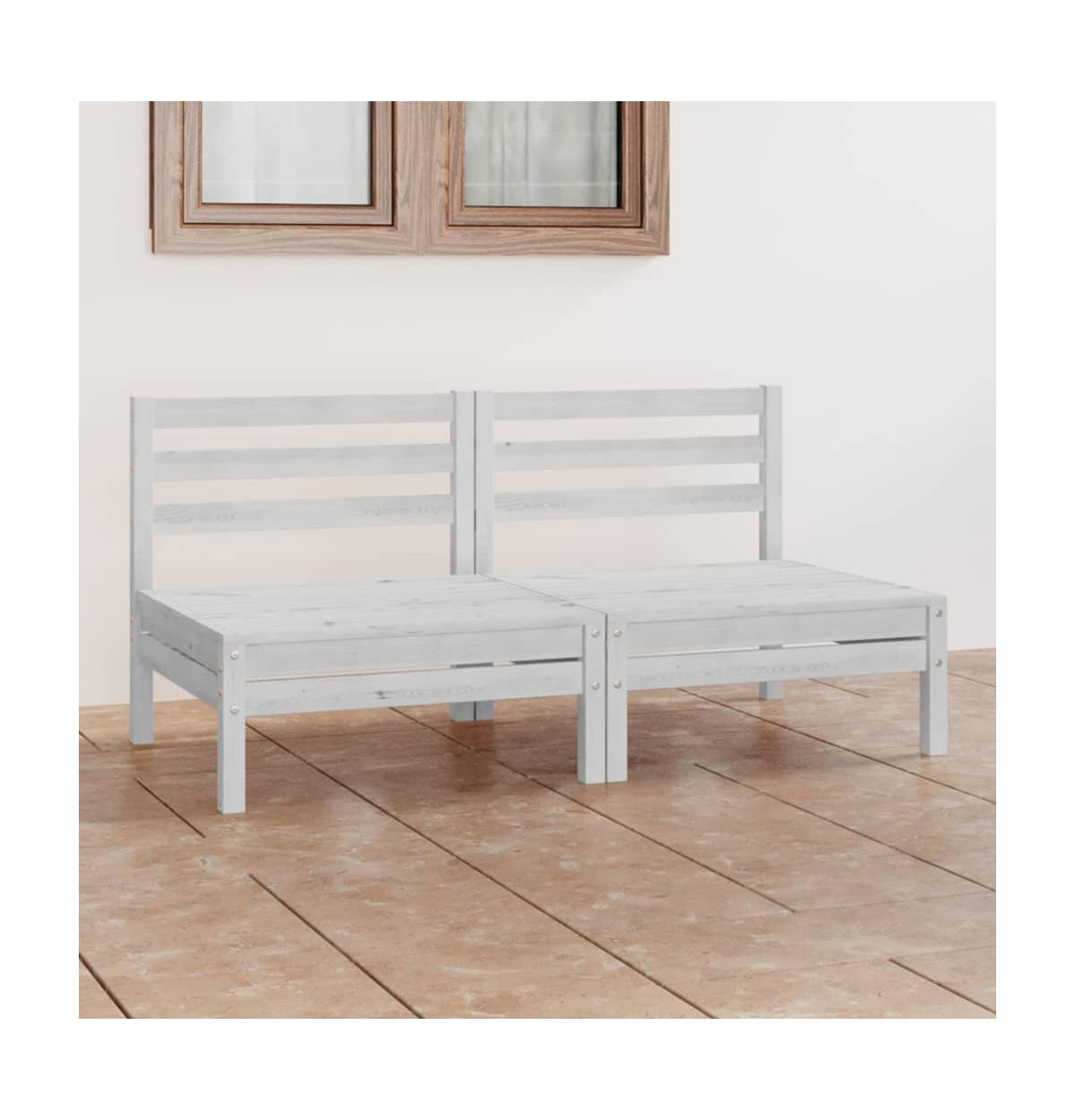 Click here for Patio 2-Seater Sofa White Solid Pinewood - White prices