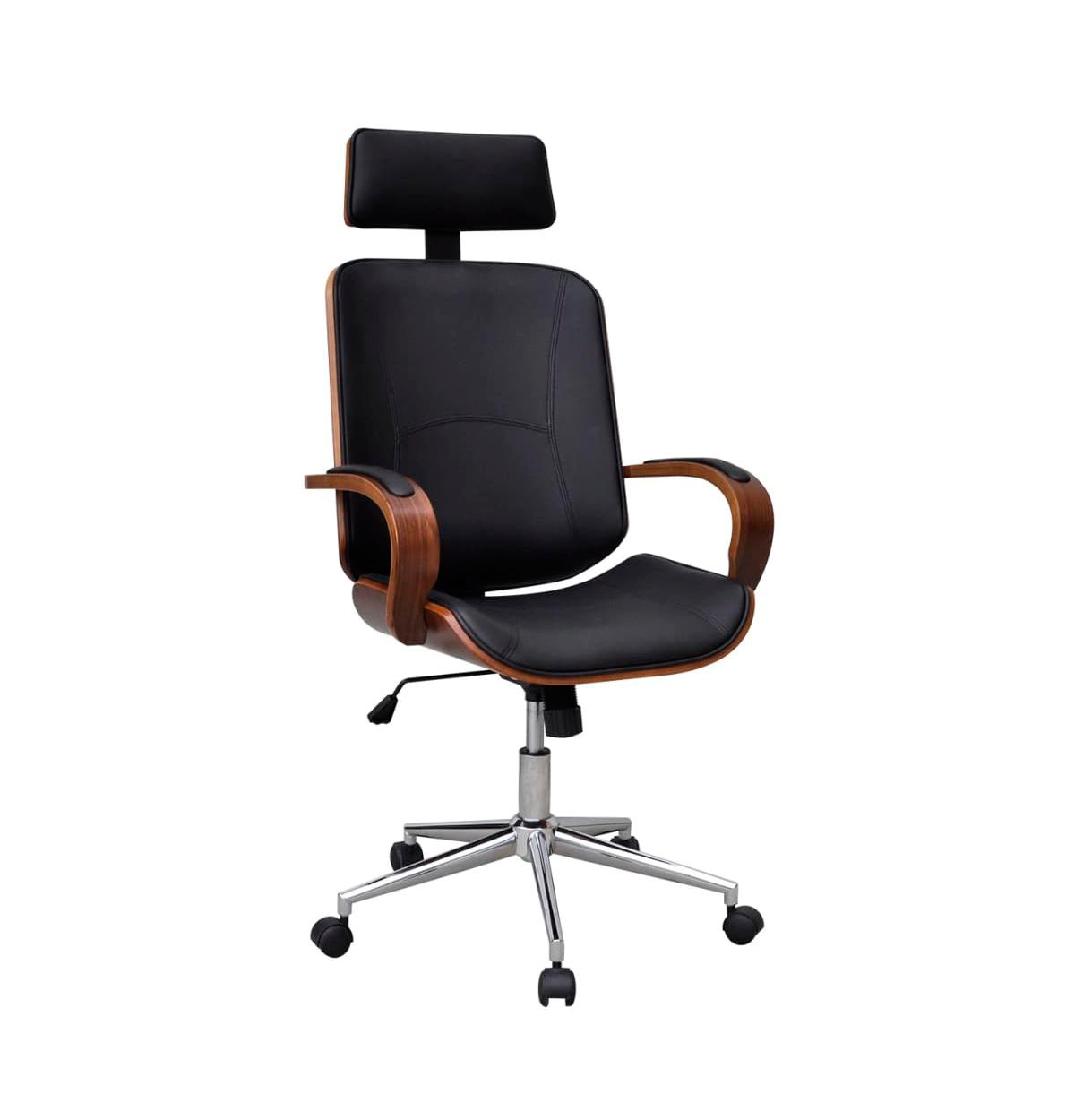 Click here for vidaXL Swivel Office Chair with Headrest Bentwood... prices
