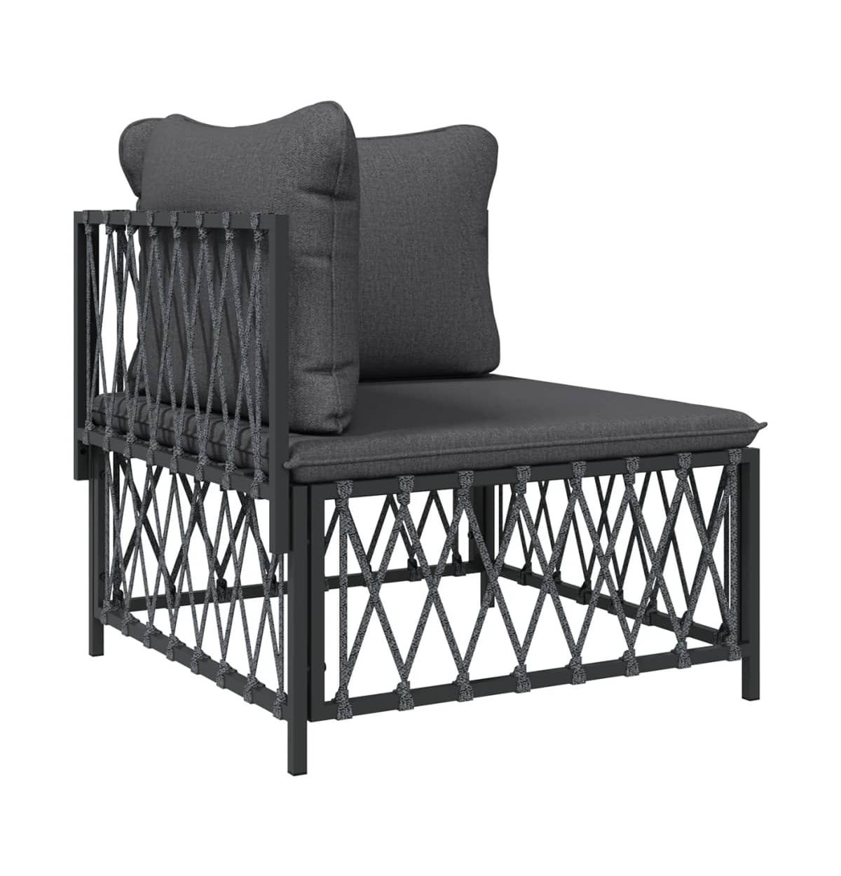Click here for vidaXL Patio Corner Sofa with Cushions Anthracite... prices