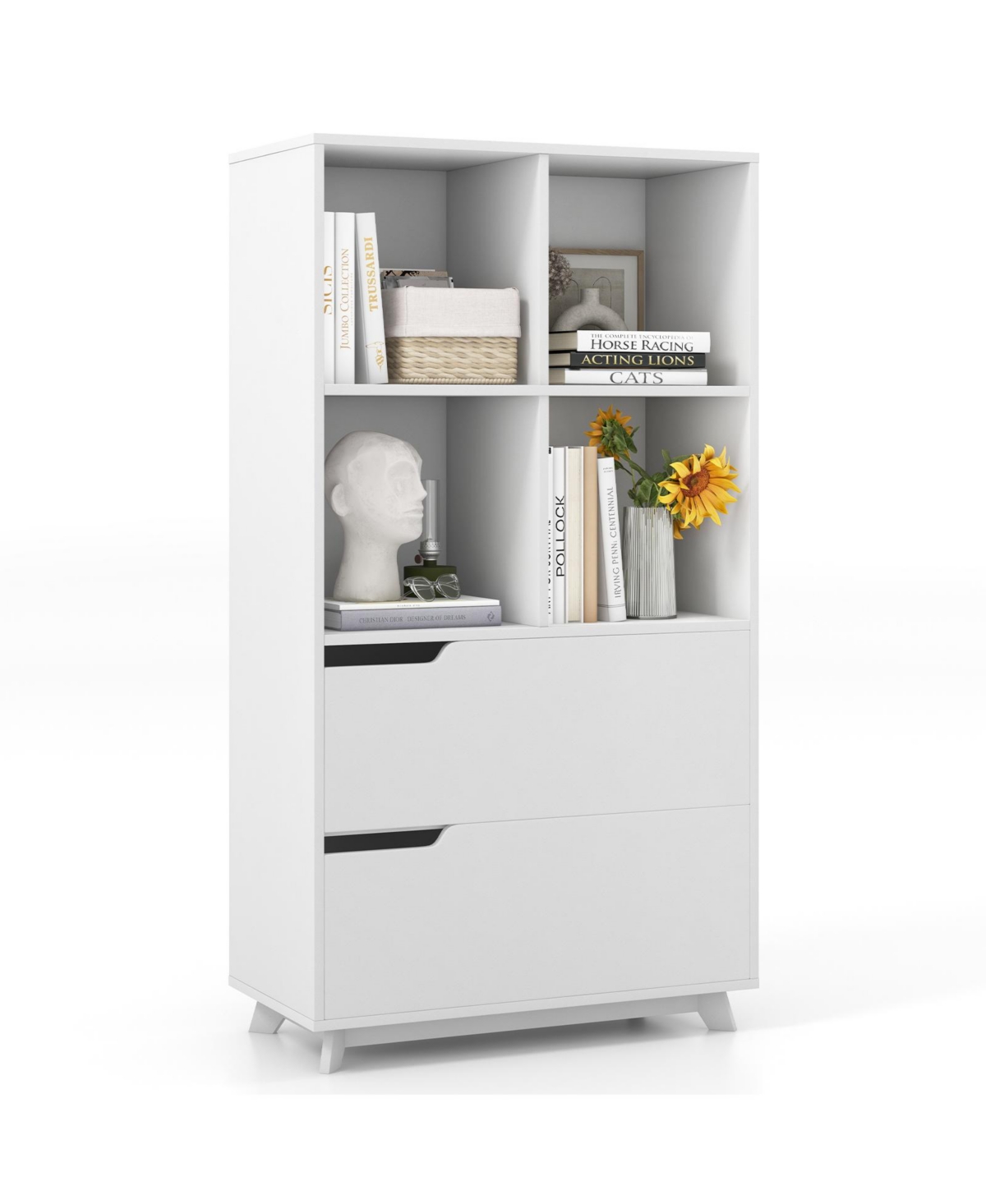Click here for Sugift 4-Tier Open Bookcase with 2 Drawers and 4 S... prices