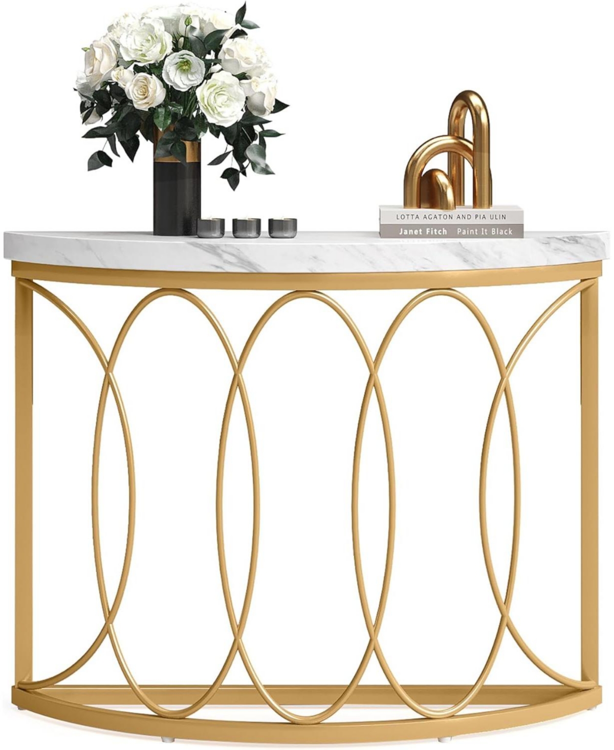 Click here for Tribesigns Half Moon Gold Console Table  43 Inch M... prices