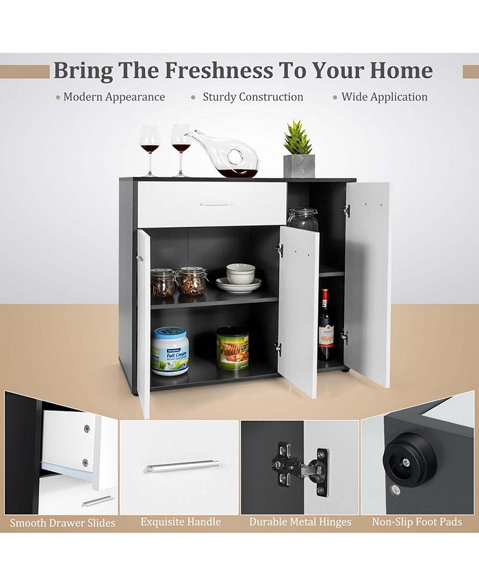 Gymax 3-Door Buffet Sideboard Kitchen Storage Cabinet Console Cupboard ...