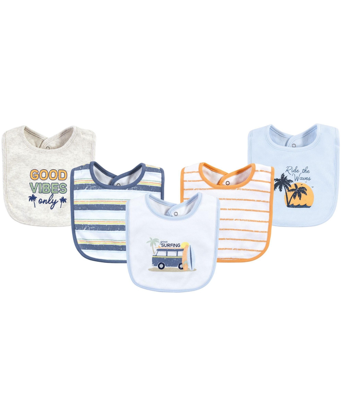 Click here for Hudson Baby Boys 5Pk Interlock Bibs - Gone surfing prices
