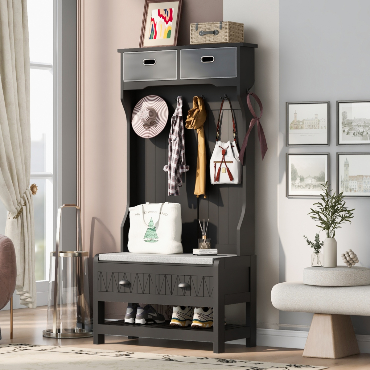 Click here for Streamdale 3-in-1 Hall Tree with Hooks  Bench  and... prices