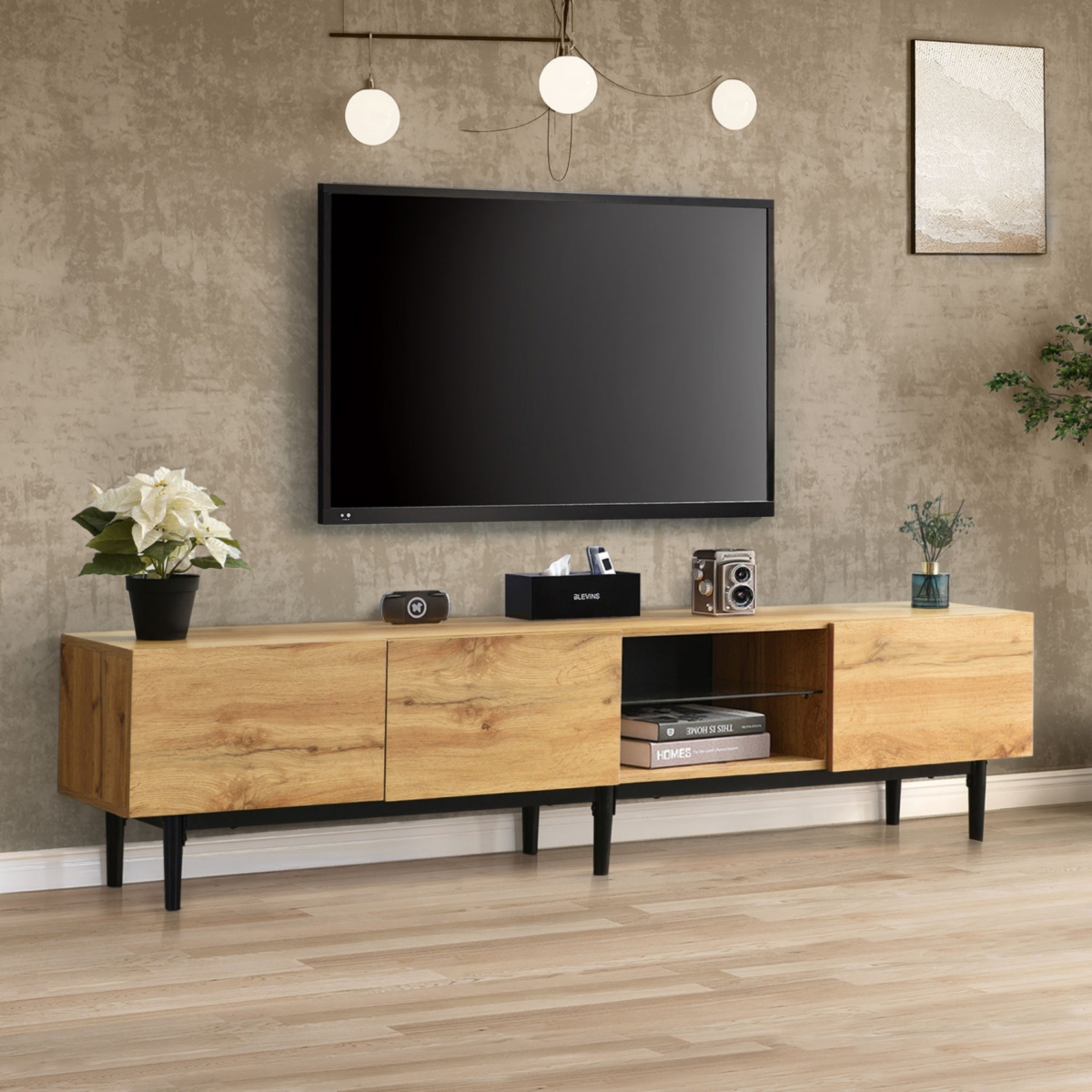 Click here for Streamdale Modern Media Console with Open Shelves... prices