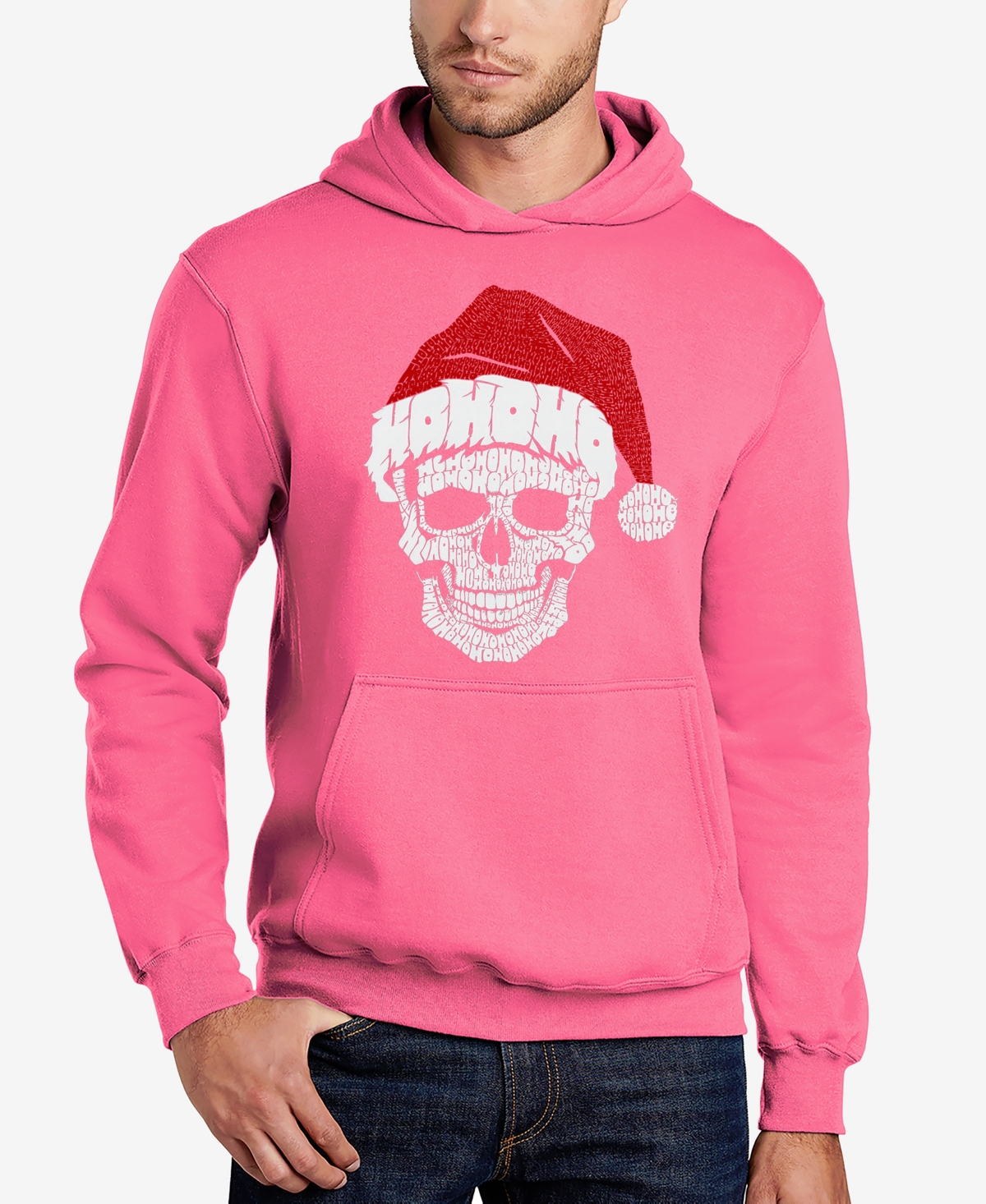 Click here for La Pop Art Mens Santa Skull Word Art Hooded Sweats... prices