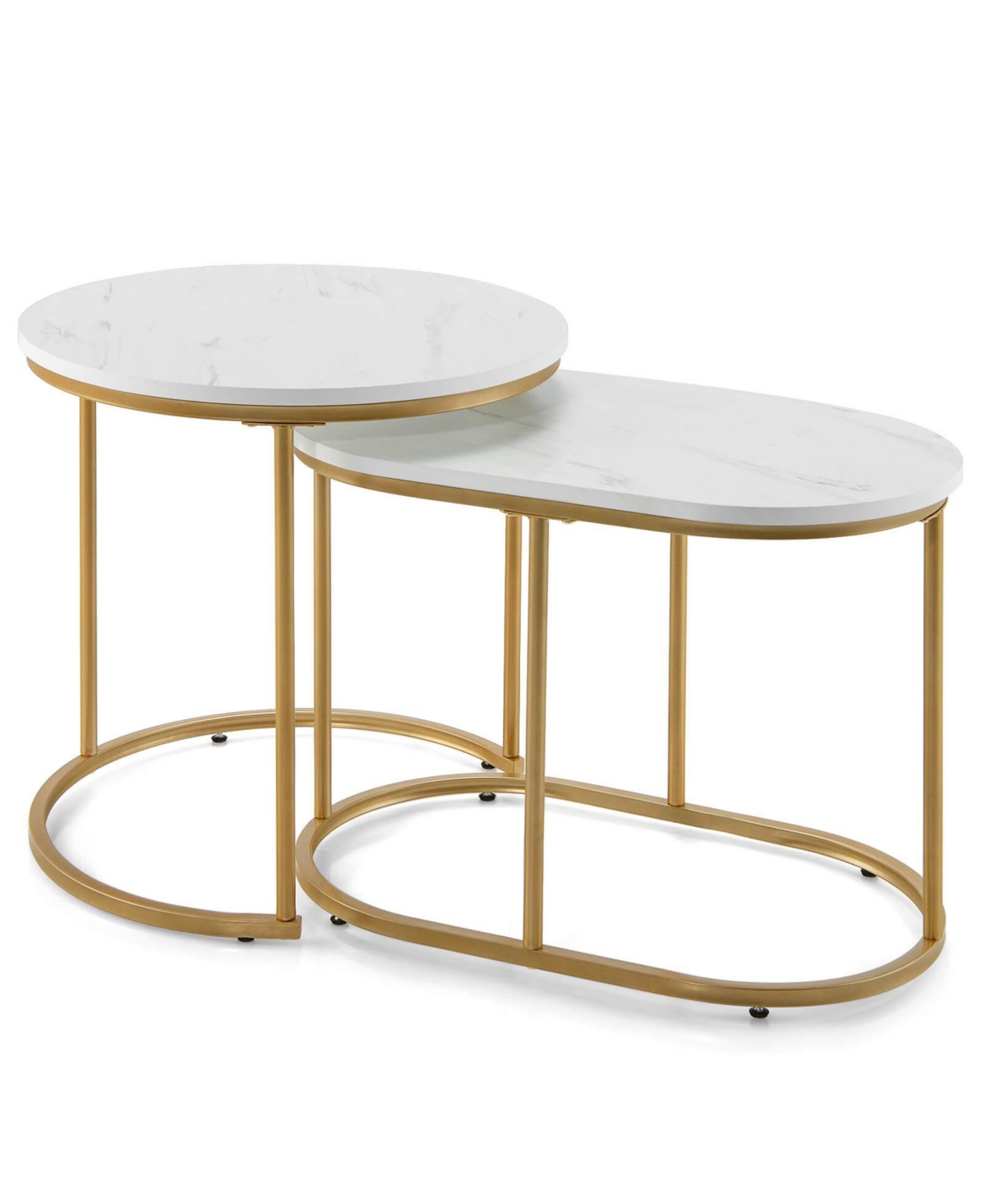 Click here for Sugift Modern Nesting Coffee Table Set of 2-White... prices