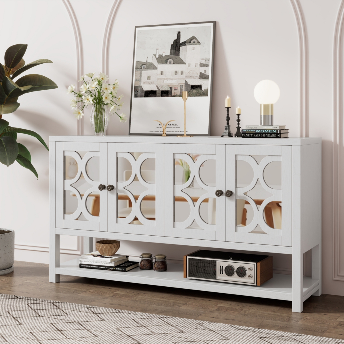 Click here for Streamdale Retro Console Cabinet with Mirrored Doo... prices