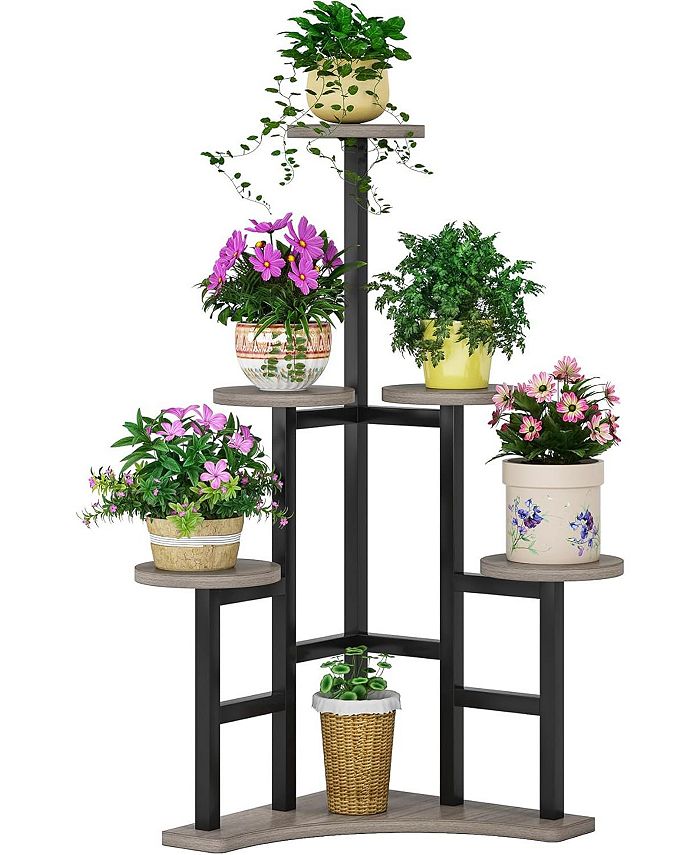 Tribesigns Corner Plant Stand Indoor, 6 Tiered Plant Shelf Flower Stand ...