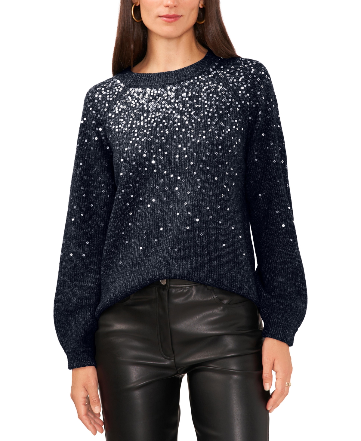 Click here for Vince Camuto Womens Sequined Raglan-Sleeve Sweater... prices