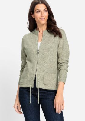 Olsen Women's Zip Front Melange Yarn Cardigan - Macy's