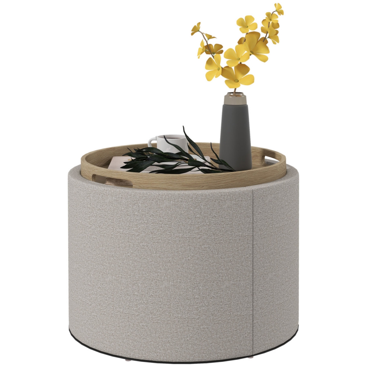 Click here for Round Storage Ottoman Coffee Table with Flip Top T... prices