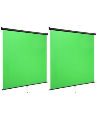 Yescom 2 Pack 73" x 82" Retractable Green Screens Wall Ceiling Mounted ...