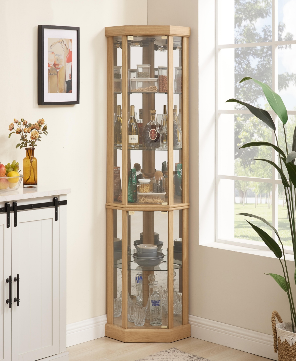 Click here for Streamdale Furniture Corner Glass Curio Cabinet wi... prices