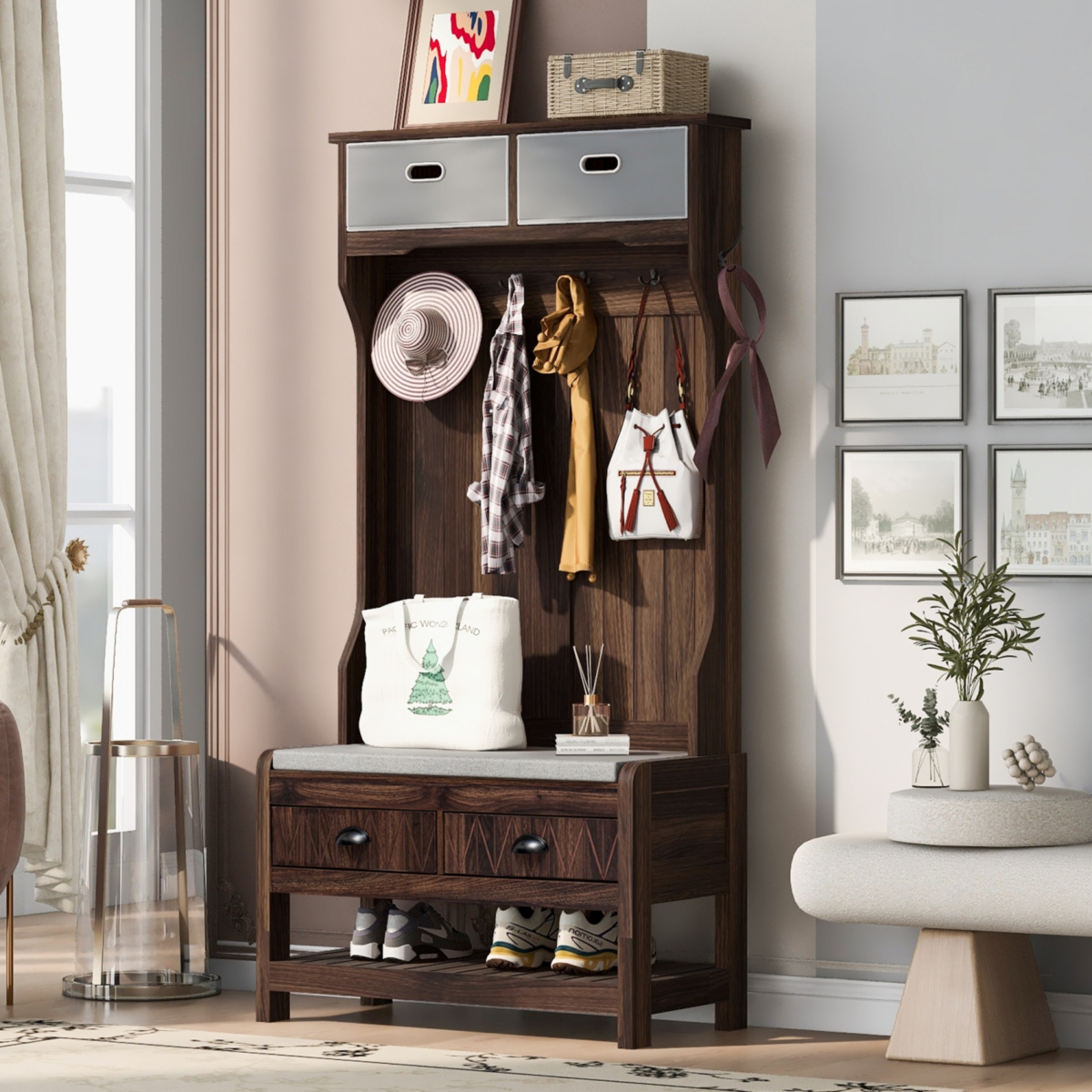 Click here for Streamdale 3-in-1 Hall Tree with Hooks  Bench  and... prices