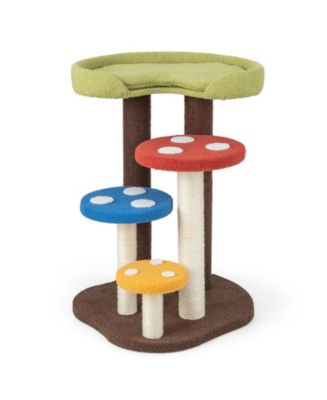 GIVIMO 3-In-1 Cat Tree 3 Full-Wrapped Sisal Posts Removable Mat and ...