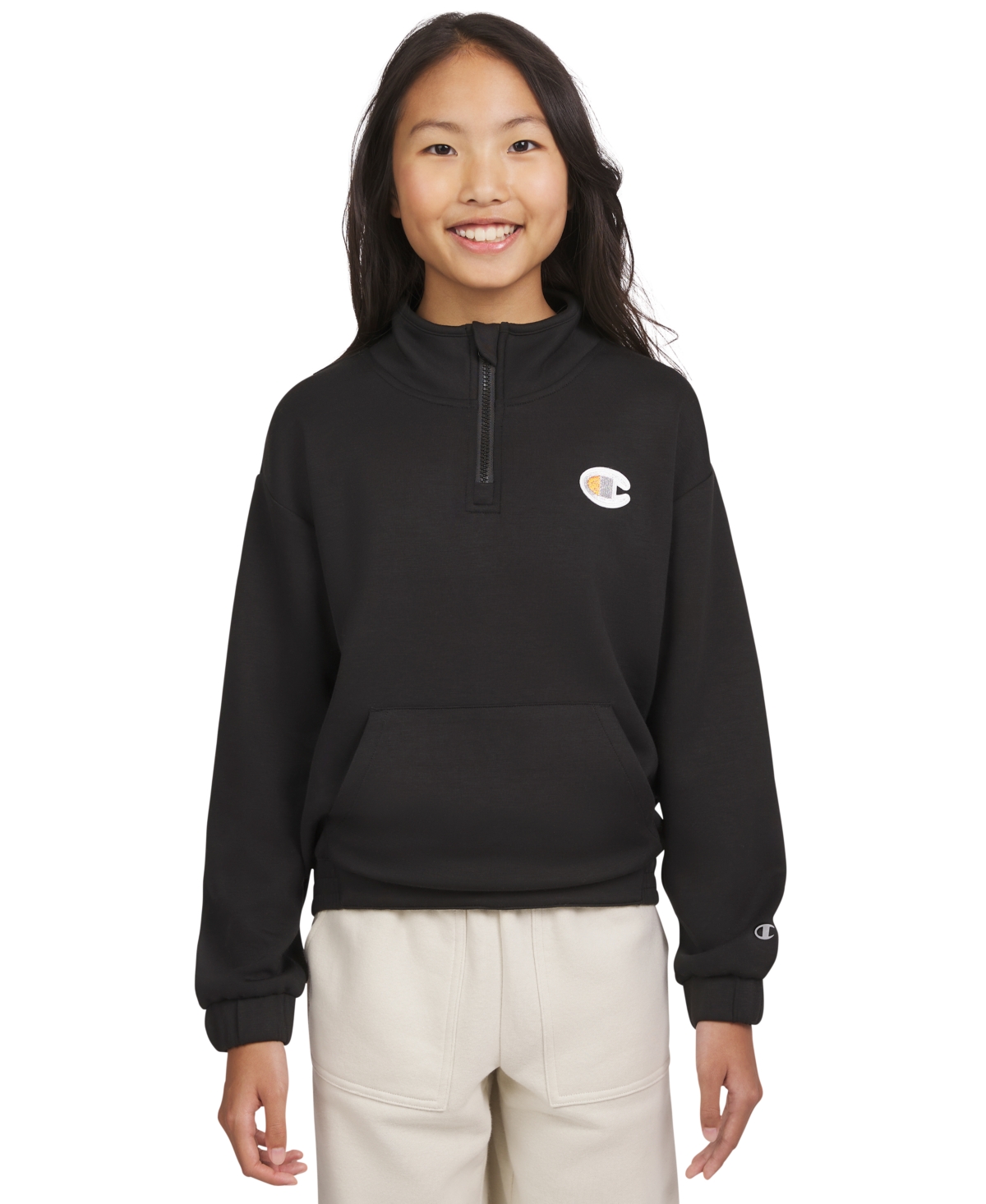 Click here for Champion Big Girls Quarter-Zip Logo Sweatshirt - B... prices