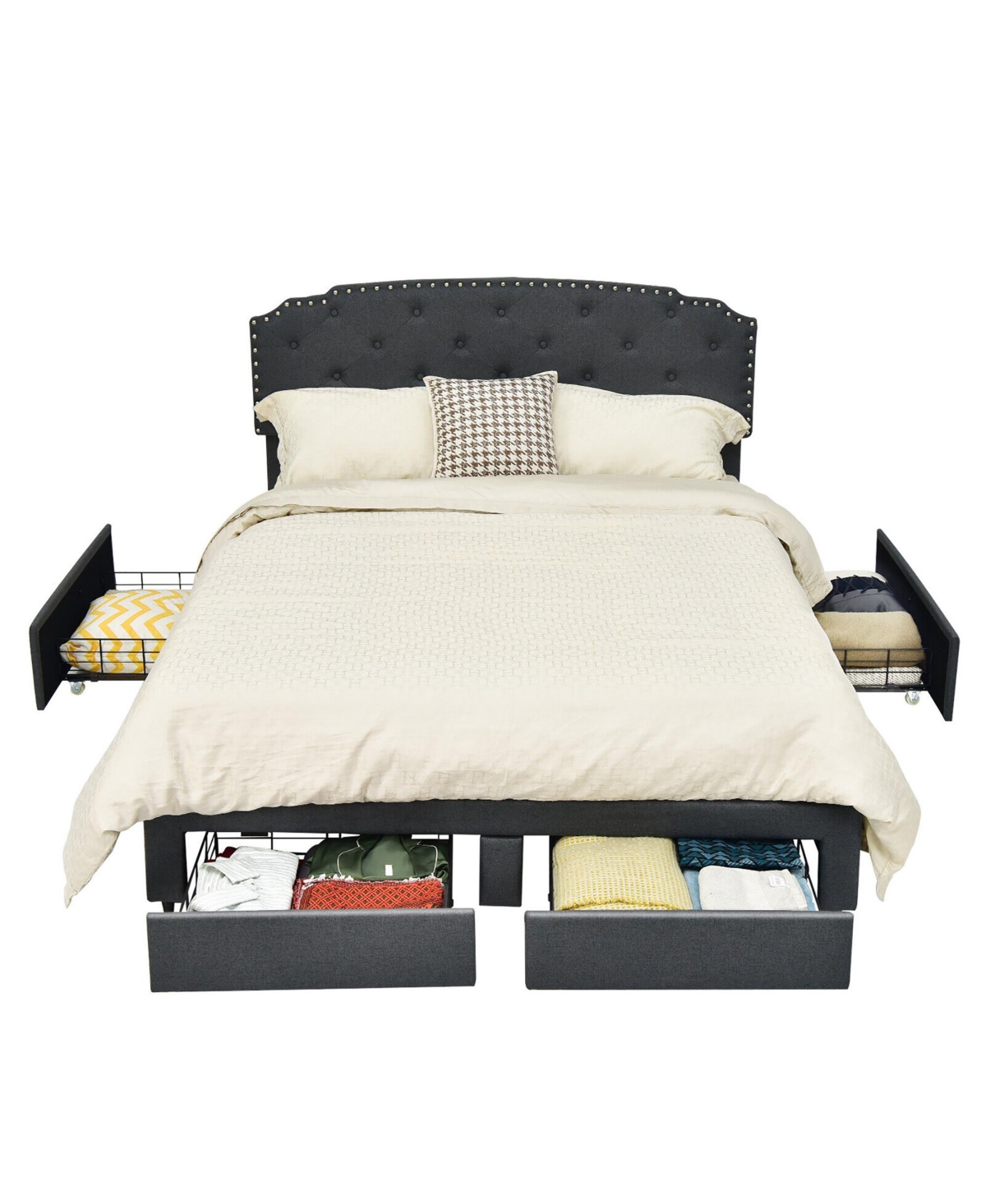 Click here for Gymax Full Platform Bed Frame with 4 Storage Drawe... prices