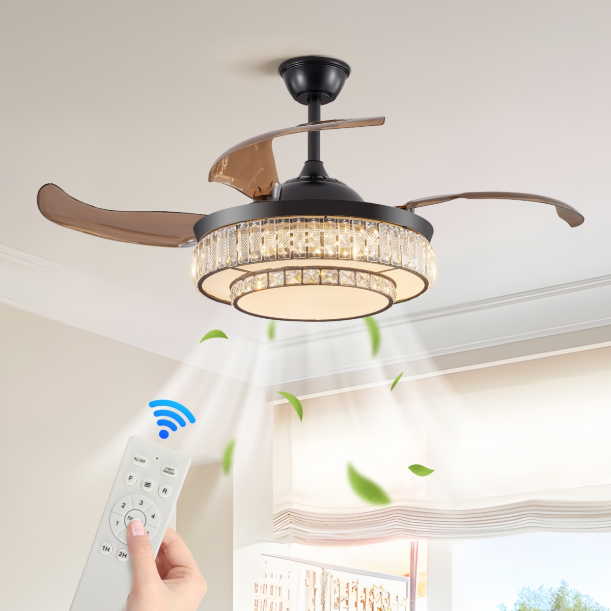 Click here for Contemporary Led Retractable Ceiling Fan with Remo... prices