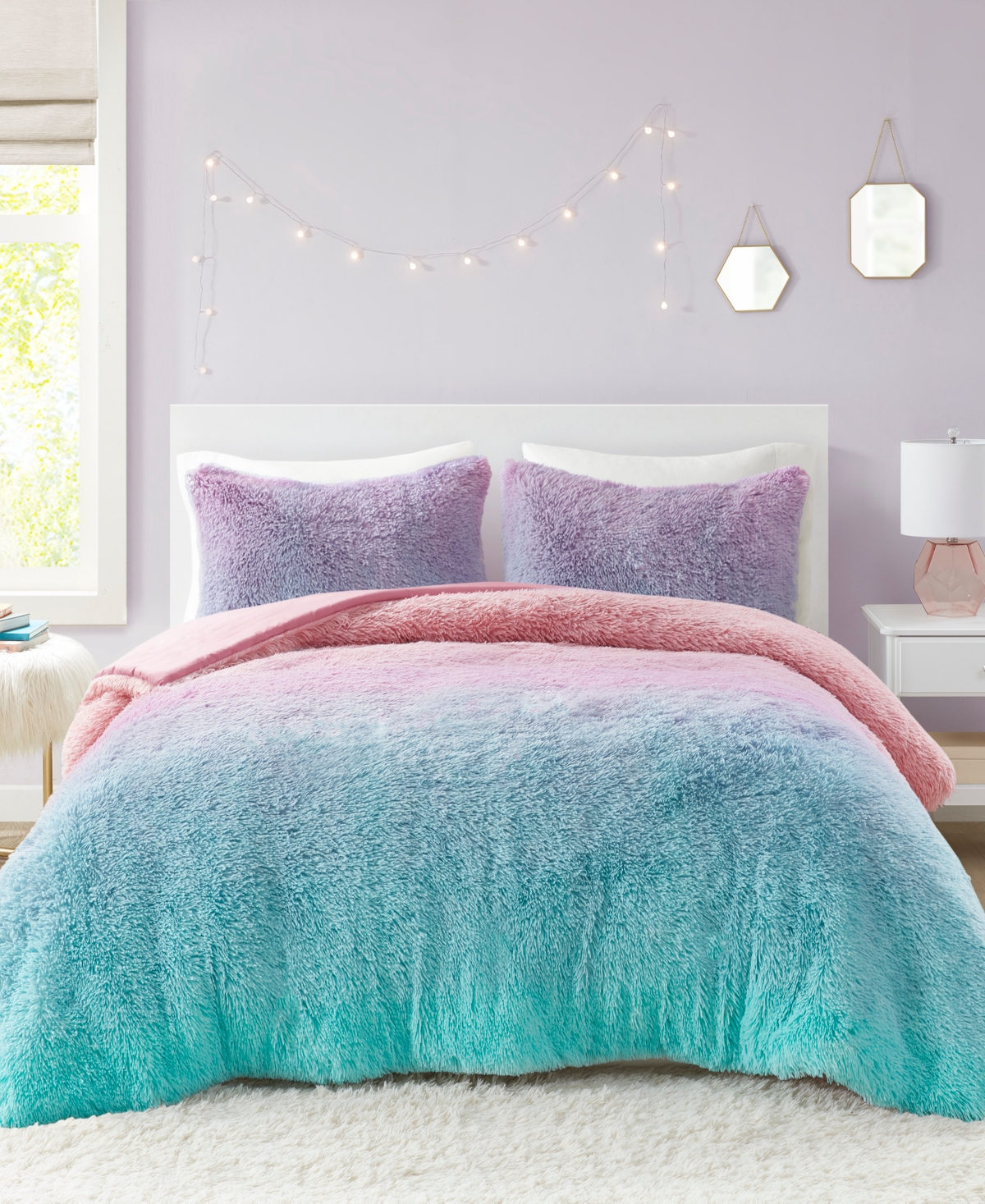 Click here for Intelligent Design Primrose Ombre Shaggy Faux Fur... prices