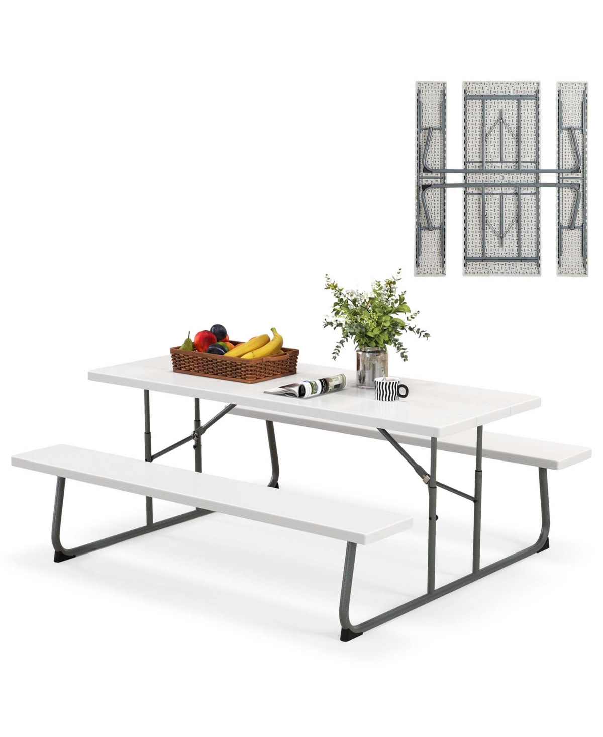 Click here for Costway Folding Picnic Table with Wood-like Tablet... prices
