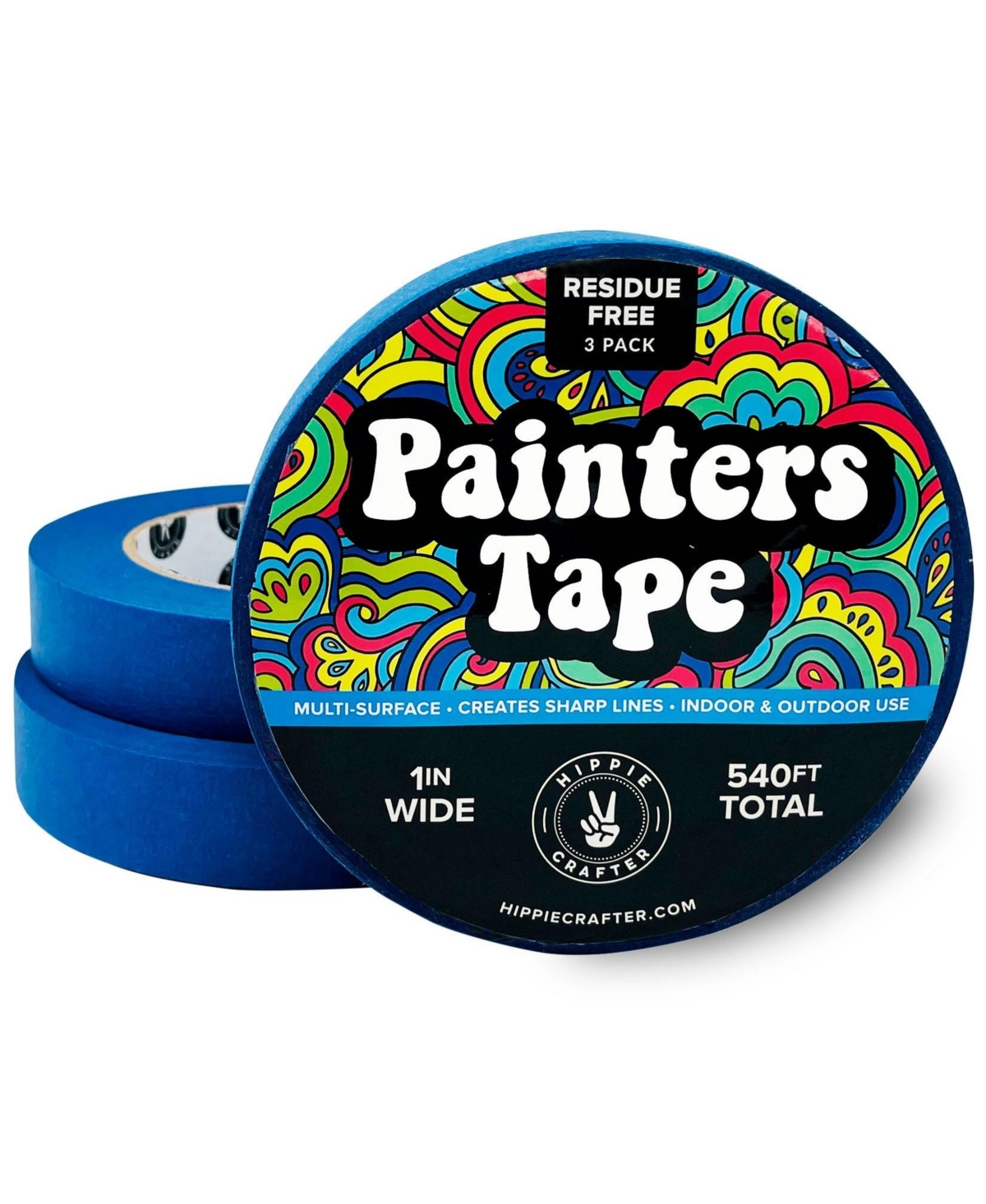 Click here for Hippie Crafter Blue Painters Tape 3 Pack - Blue prices