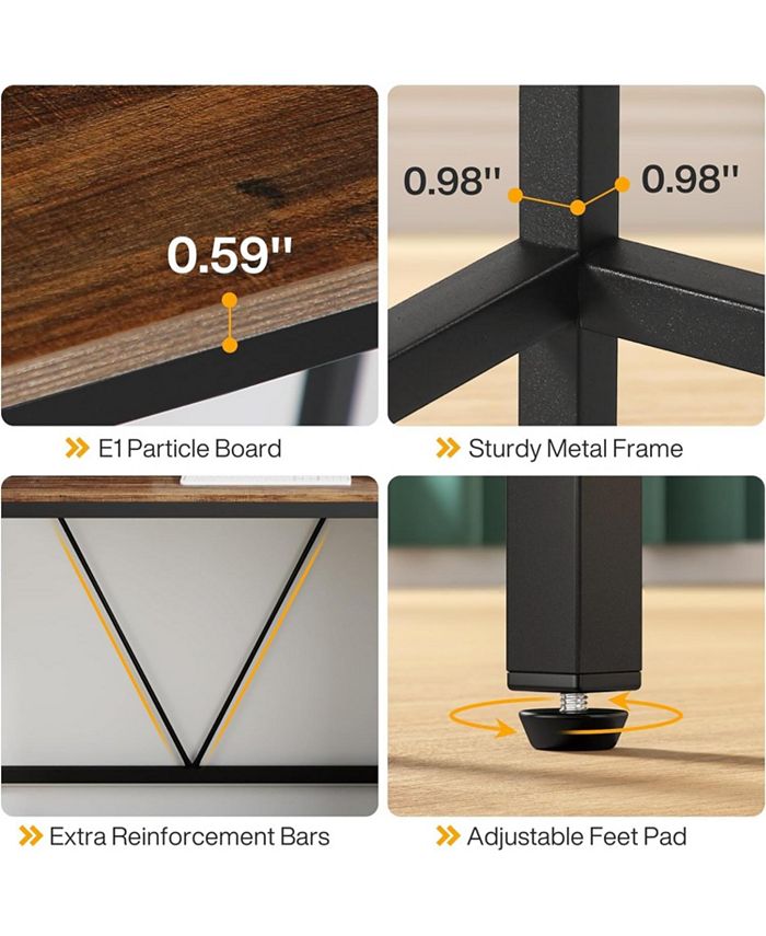 Tribesigns Computer Desk with 4 Drawers, 47 Inches Home Office Desk ...
