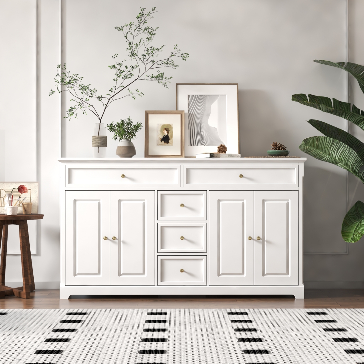Click here for Famapy White Wooden Sideboard Accent Storage Cabin... prices