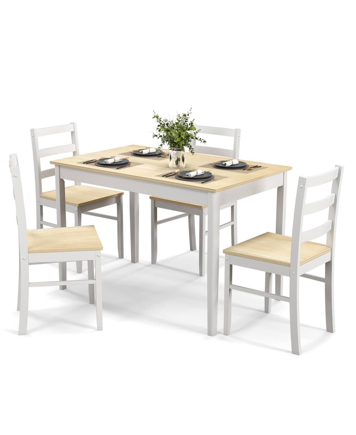 Click here for 5-Piece Dining Set Solid Wood Kitchen Furniture wi... prices