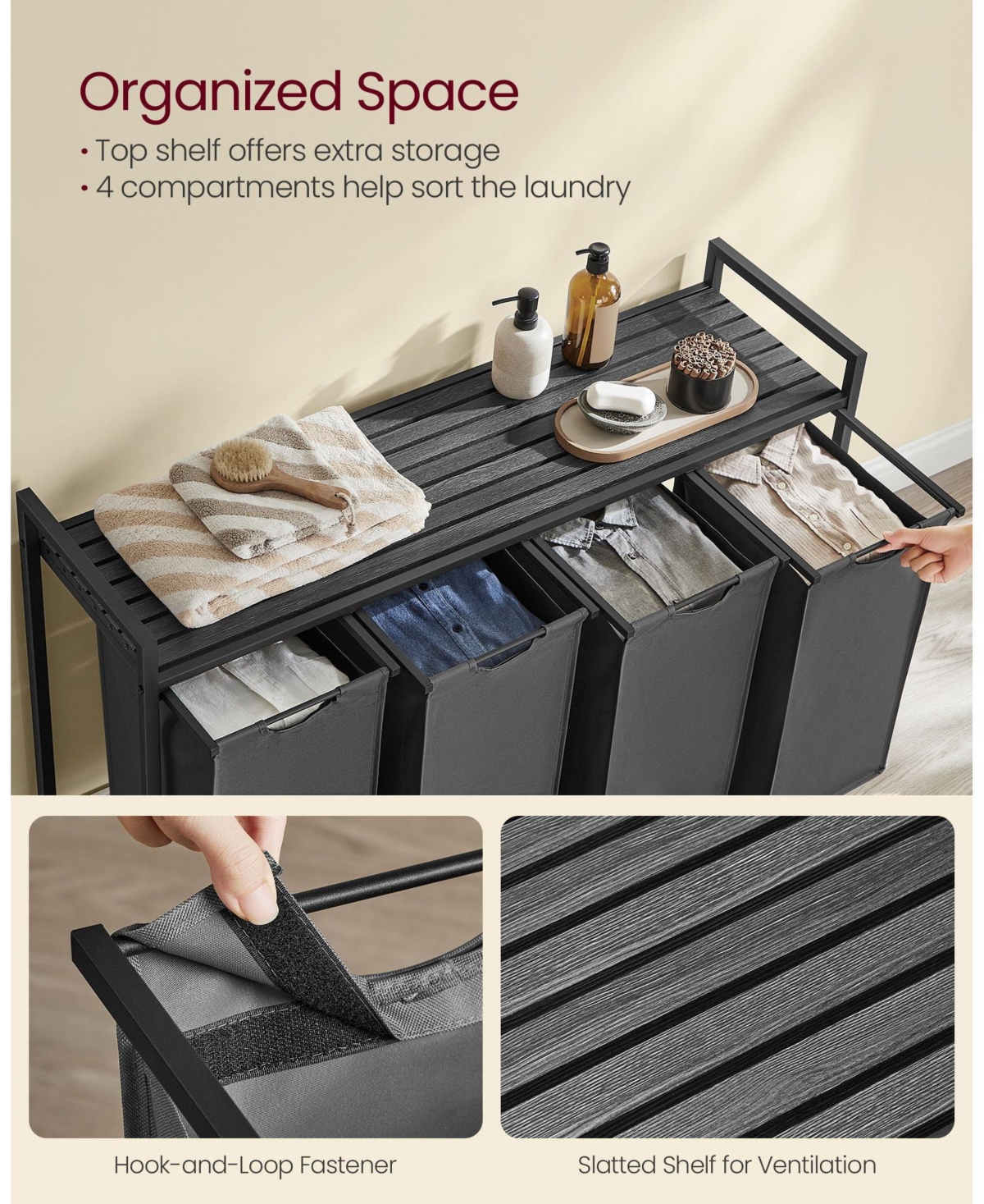 Click here for Laundry Hamper with 4 Removable Bags and Rolling F... prices