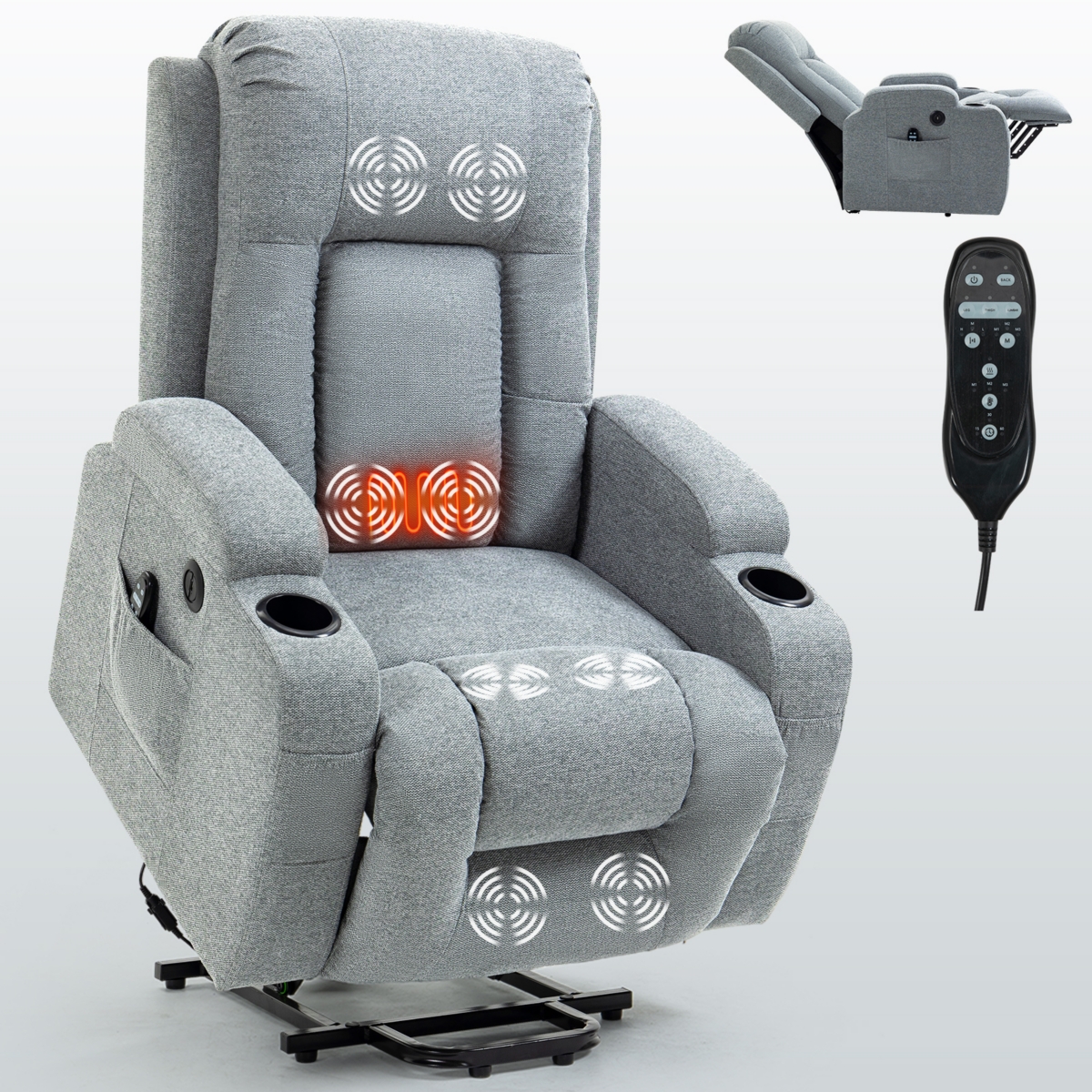 Click here for Mondawe Power Lift Recliner Chair - Grey prices