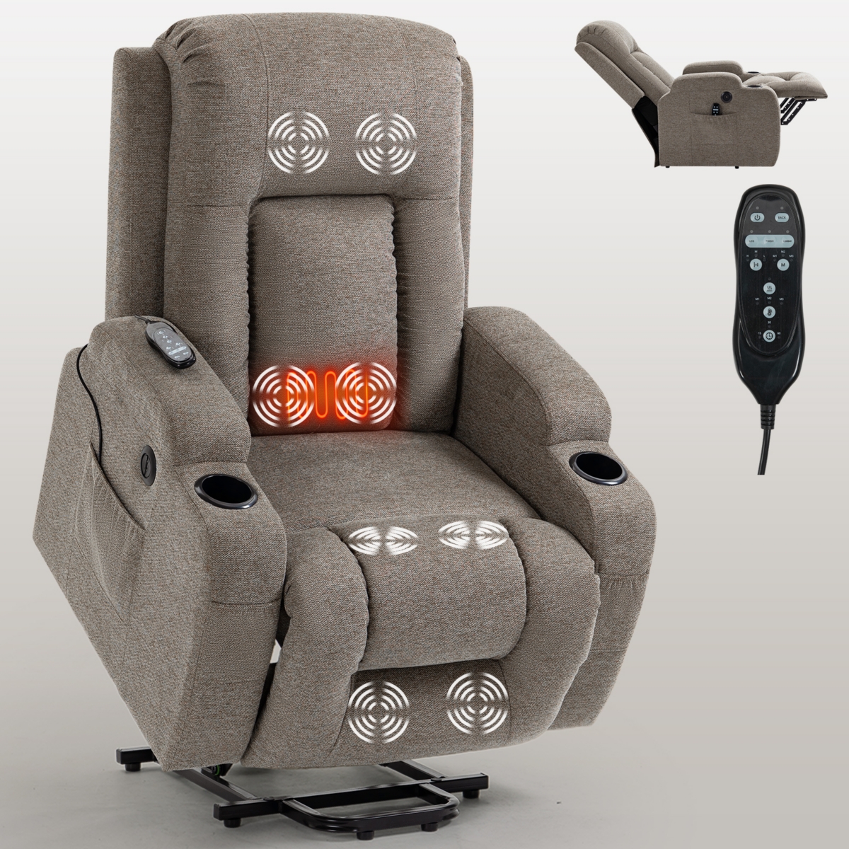 Click here for Mondawe Power Lift Recliner Chair - Brown prices