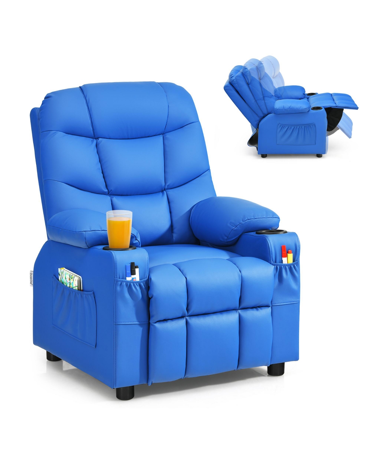 Click here for Kids Youth Recliner Chair Pu Leather w/Cup Holders... prices