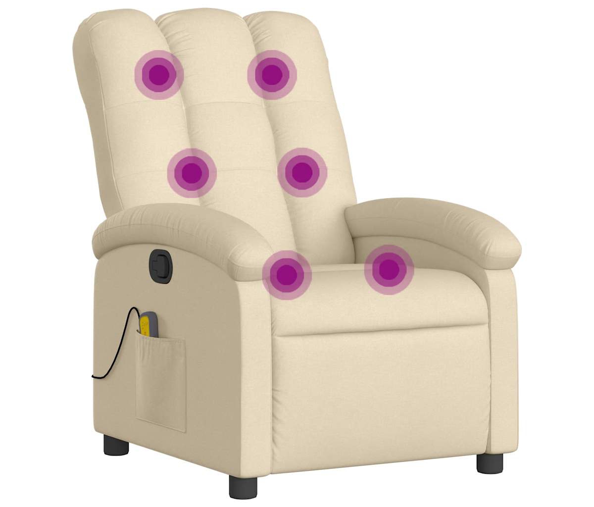 Click here for vidaXL Massage Recliner Chair Black Fabric - Cream prices