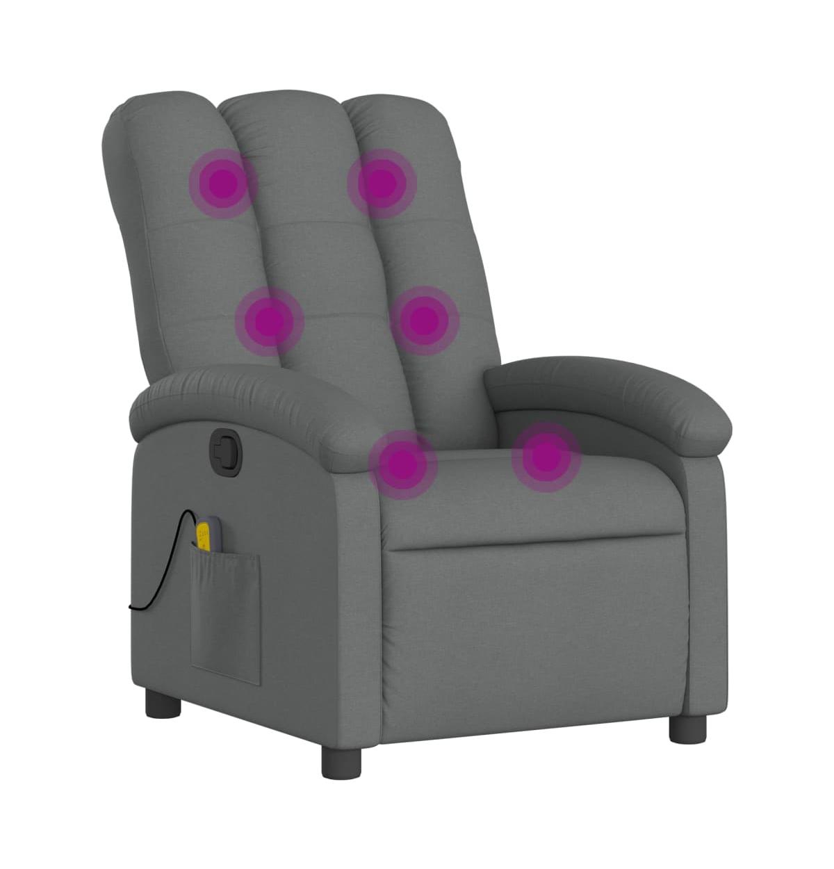 Click here for vidaXL Massage Recliner Chair Black Fabric - Grey prices