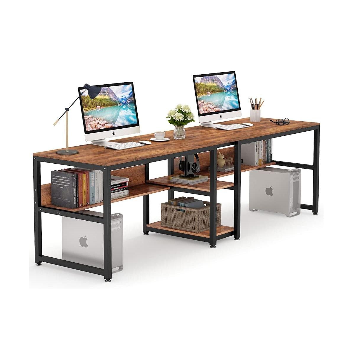 Click here for Tribesigns Two Person Desk with Bookshelf  78.7 Co... prices