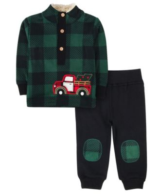 Baby Essentials Baby Boy Buffalo Check Top & Pant, 2-Piece Set - Macy's