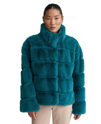 NVLT Women's Bold Stripe Faux Fur Eva Jacket - Macy's
