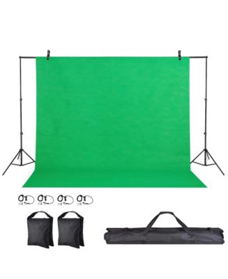 7x10Ft Backdrop Support Stand Kit Non-woven Backdrop Green Photography ...