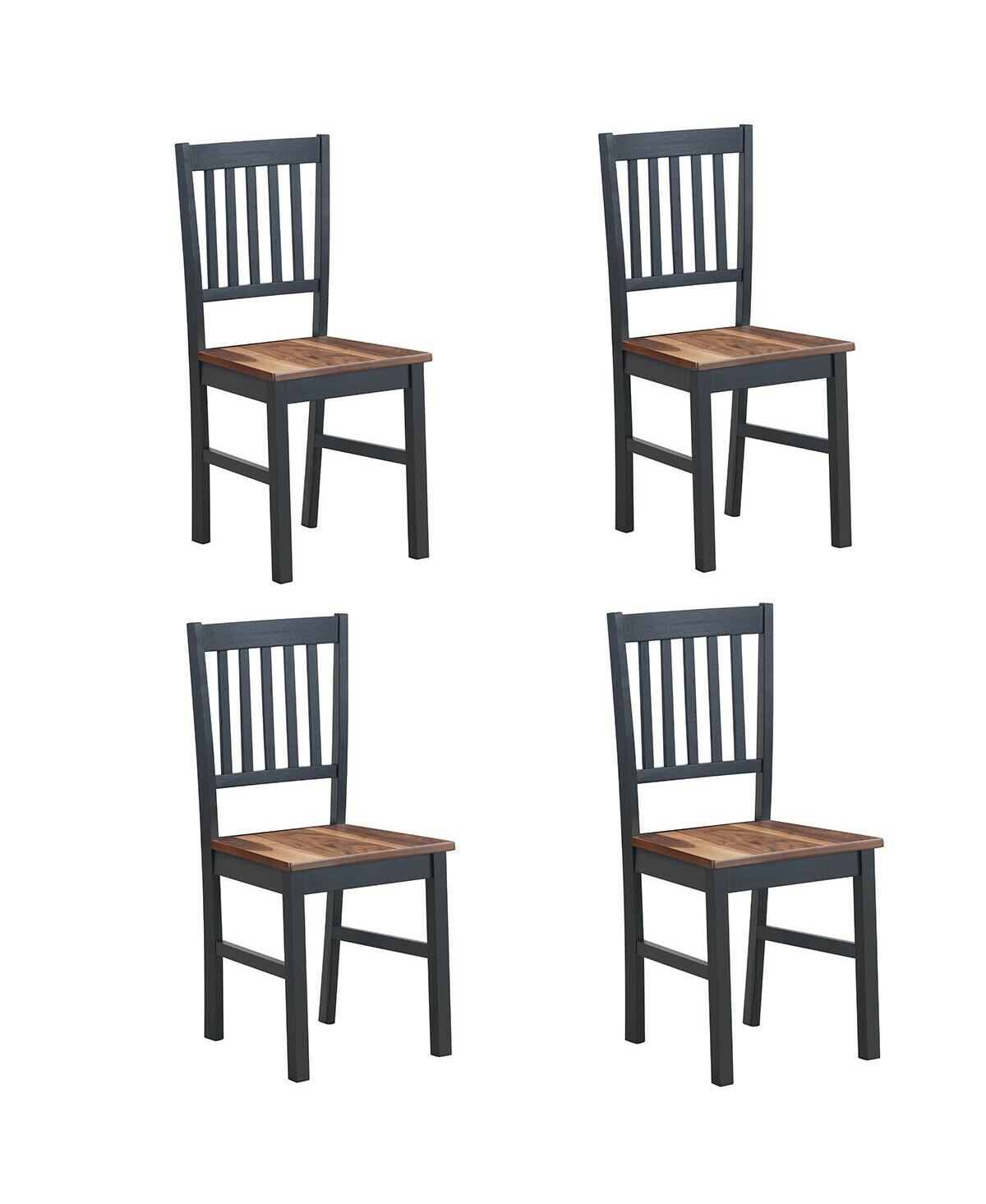 Click here for Set of 4 Dining Chair Spindle Back Wooden Legs - B... prices
