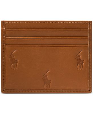Polo Ralph Lauren Men's Allover Pony Leather Card Case - Macy's