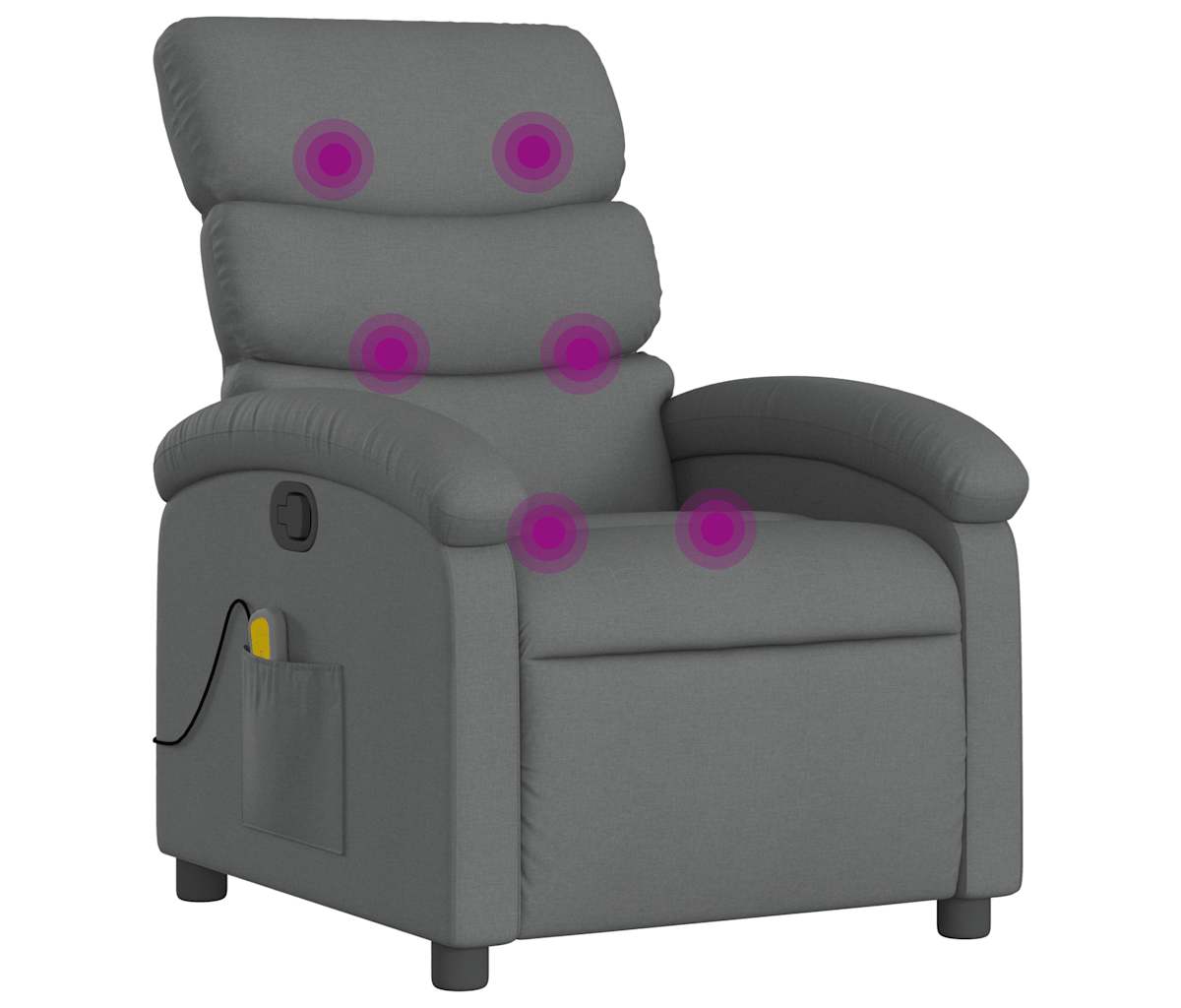 Click here for Massage Recliner Chair Dark Gray Fabric - Gray prices