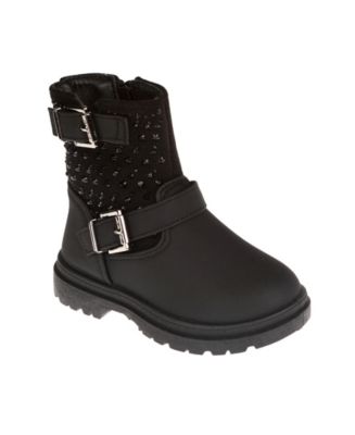 Bebe Toddler Girls Engineer With Rhinestones and Bebe Rivet Boot - Macy's