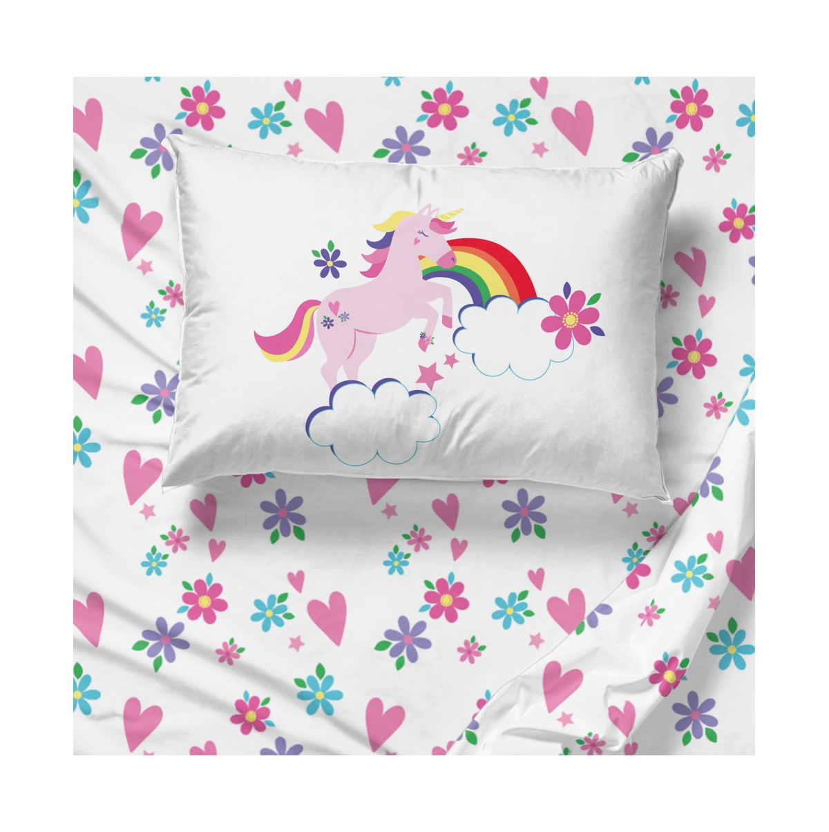 Click here for Sunny Side Up Rainbow Unicorns Toddler Sheet Set -... prices