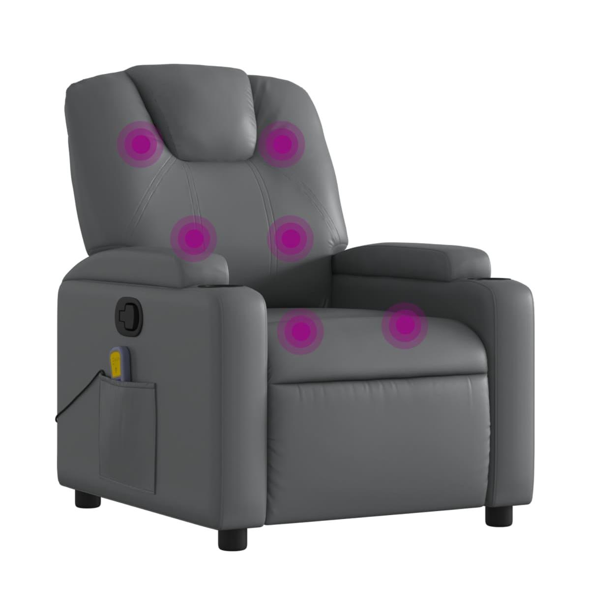 Click here for Massage Recliner Chair Faux Leather - Grey prices